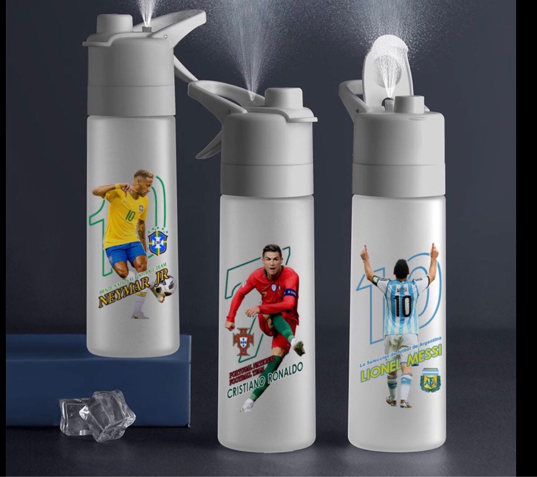 Ronaldo Football spray water bottles, 家庭電器, 廚房電器, 水壺 - Carousell