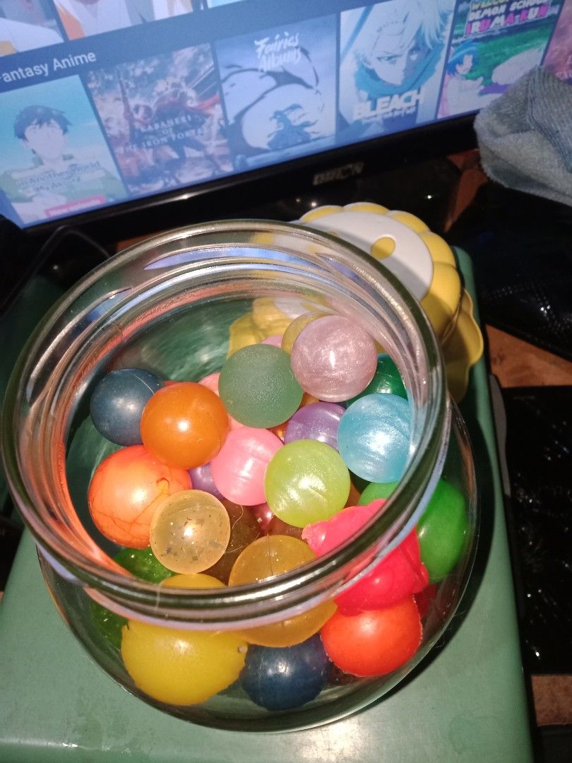 Rubber balls in a jar assorted, Hobbies & Toys, Toys & Games on Carousell