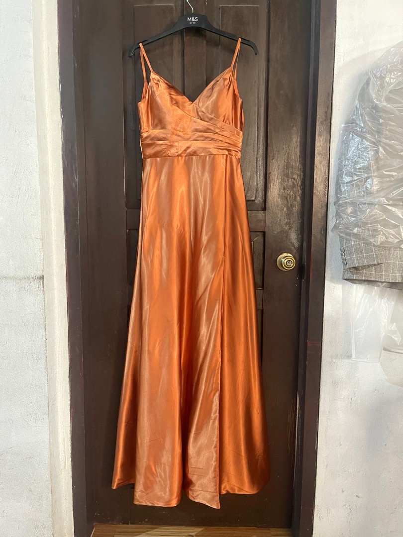 Rustic Orange Gown for Sale, Women's Fashion, Dresses & Sets, Evening ...