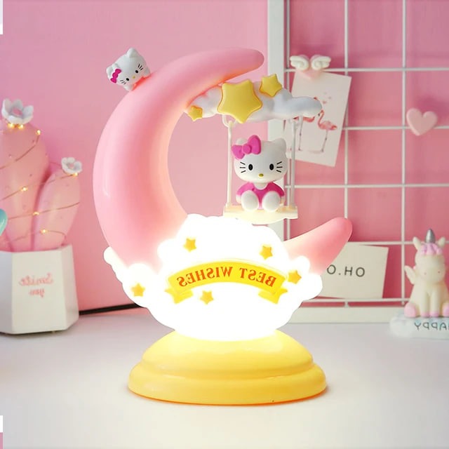 SANRIO Hello Kitty Crescent Moon Table Night Light | Lamp Cute Kawaii ...