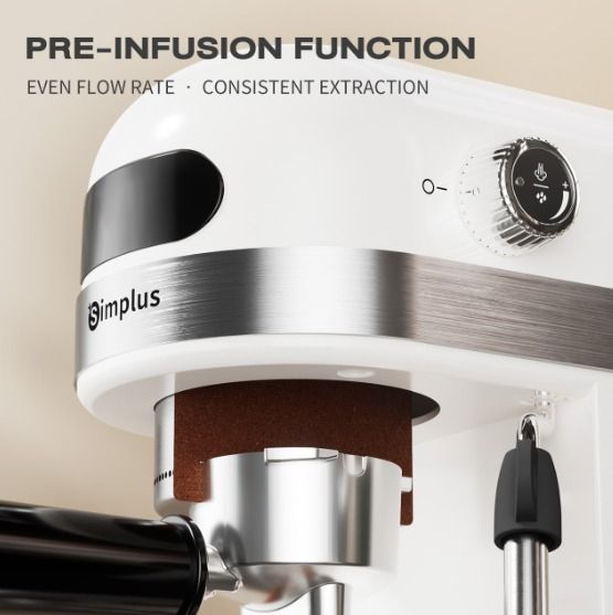 Simplus Semi Auto Espresso Machine With Steam Milk Frother Coffee Maker ...