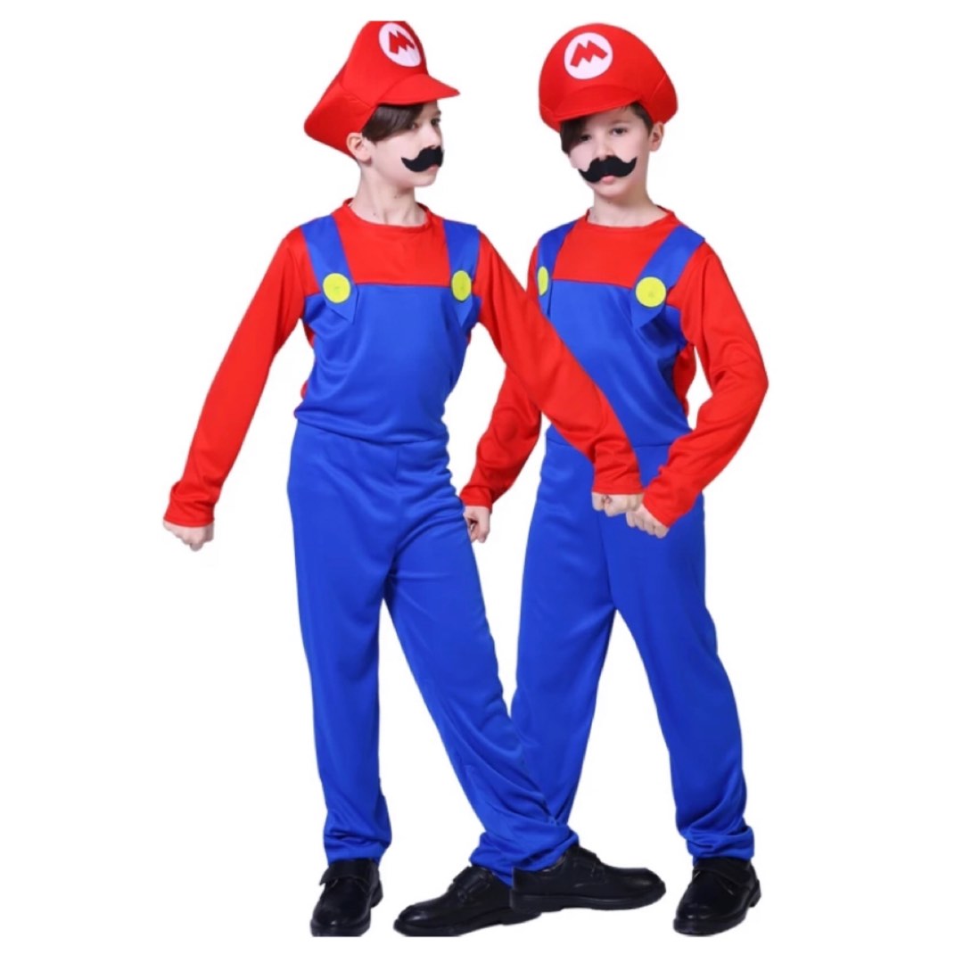 Kids Super Mario bros costume cosplay outfit for Halloween children ...