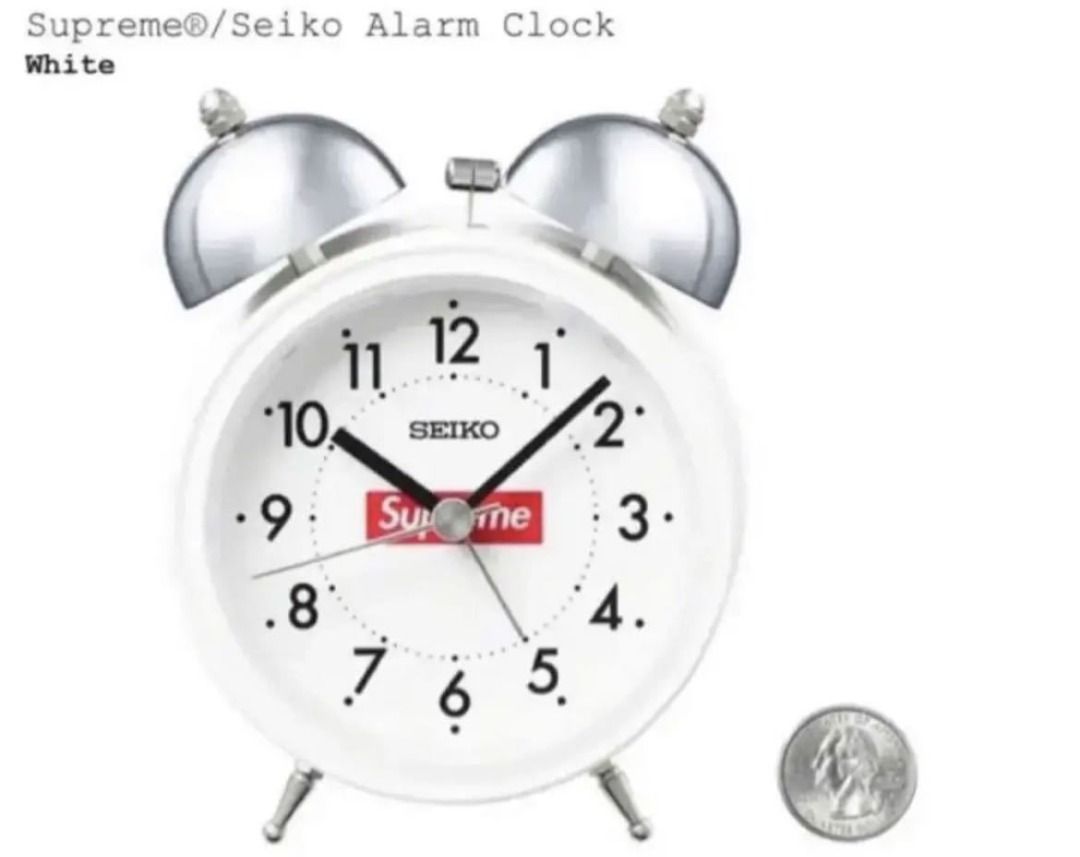 Supreme Seiko Alarm Clock White - FW22, 名牌, 服裝 - Carousell
