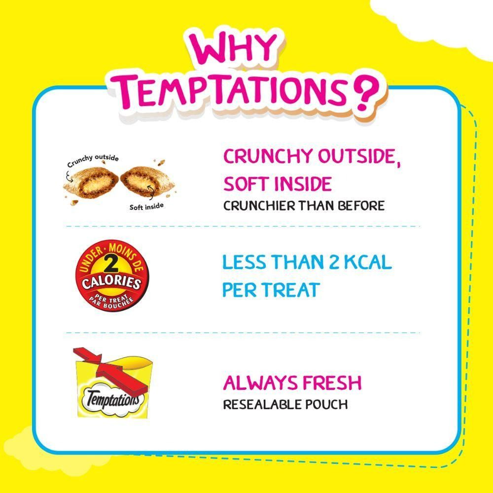 TEMPTATIONS Cat Treat Pocket Snack 75g, Cat Biscuits Cat Dry Snack Cat ...