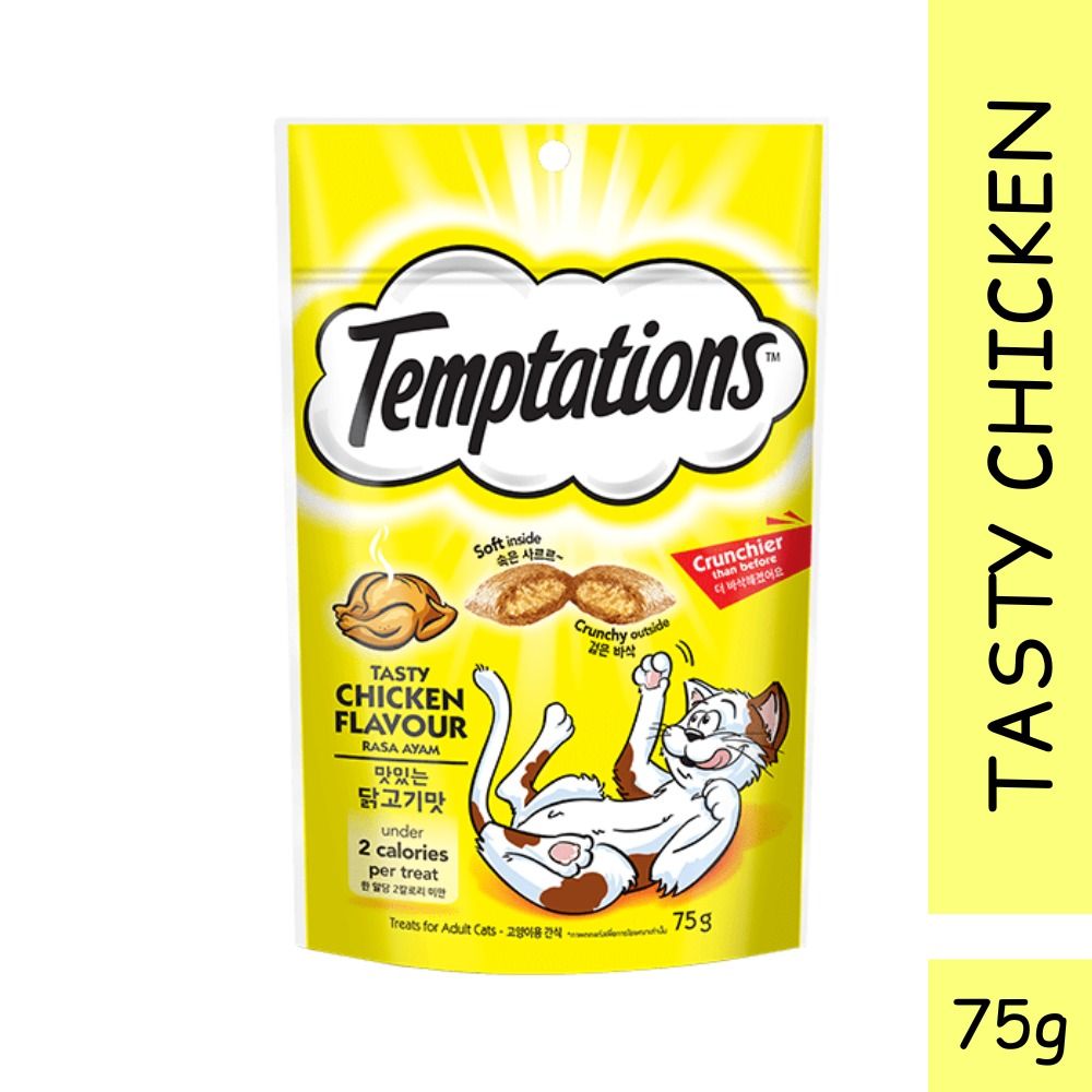 TEMPTATIONS Cat Treat Pocket Snack 75g, Cat Biscuits Cat Dry Snack Cat ...