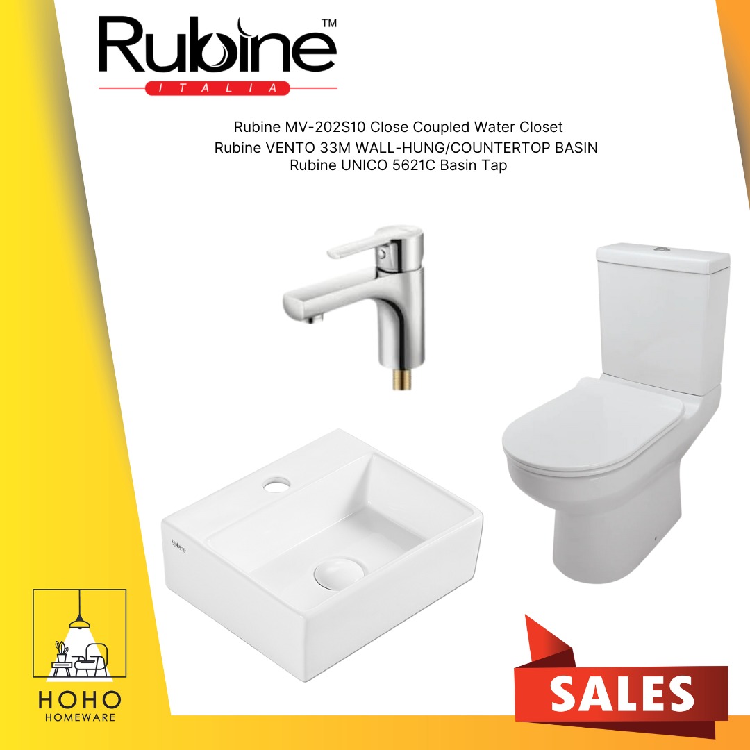 Toilet Bundle Package - Rubine M.Velino Series Toilet Bowl + Sink +Tap ...