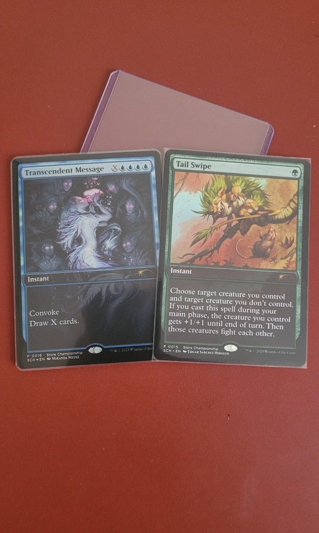 Transcendent Message and Tail Swipe Top 8 promo MTG Magic The Gathering ...