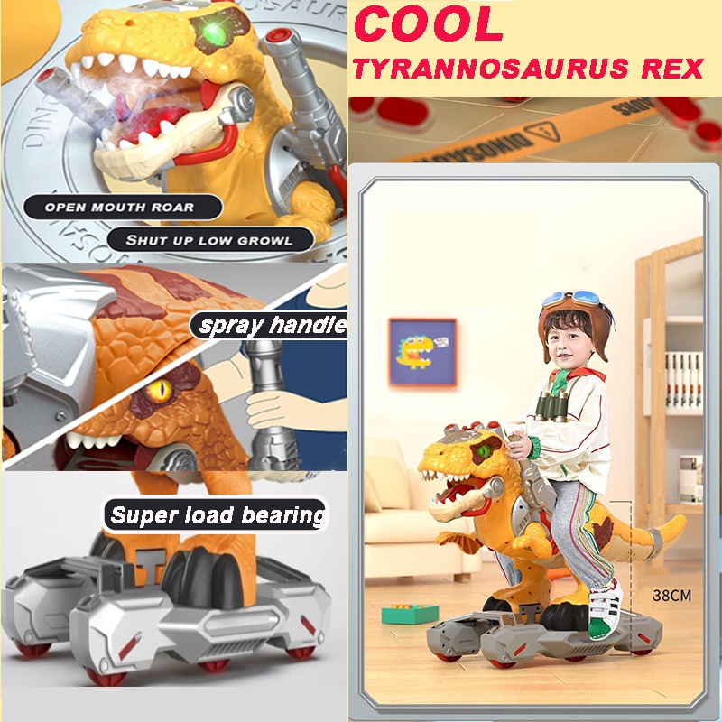 Tyrannosaurus T-Rex toy car For Baby, Baby Hut Car With Smoke Release ...