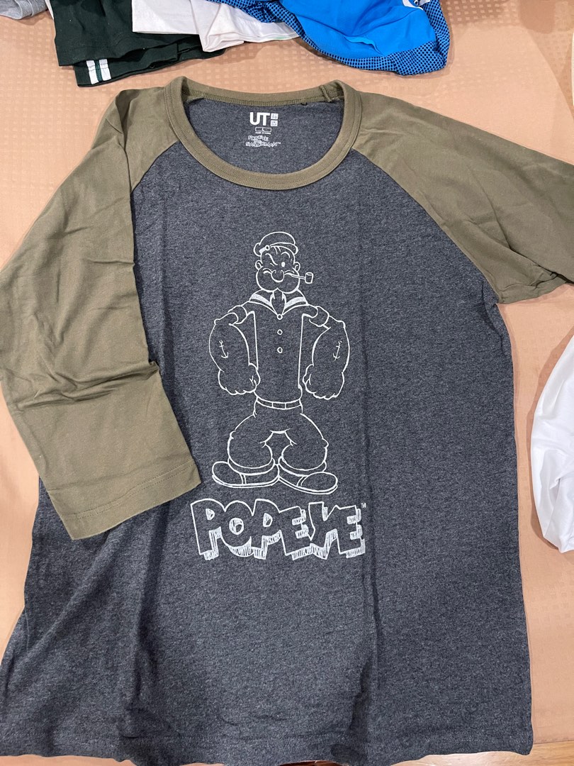 Uniqlo UT Popeye 3/4 Shirt, Men's Fashion, Tops & Sets, Tshirts & Polo ...