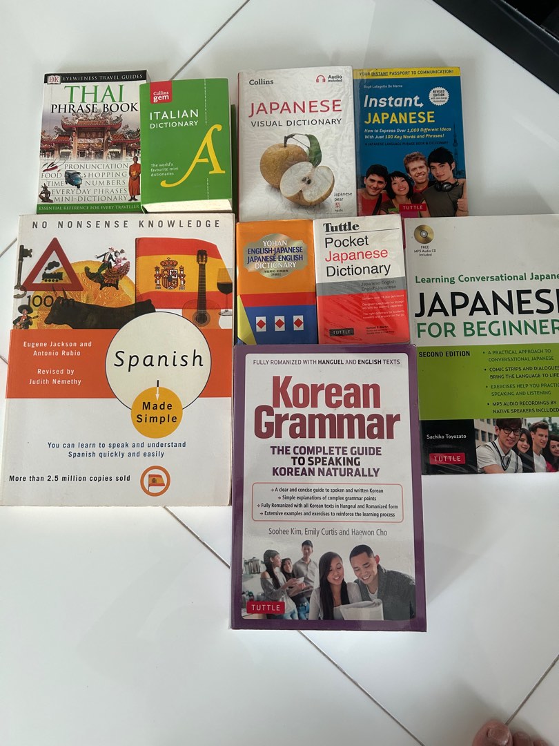 Various language books Thai Phrase Book: $8 Spanish made simple: $10 ...