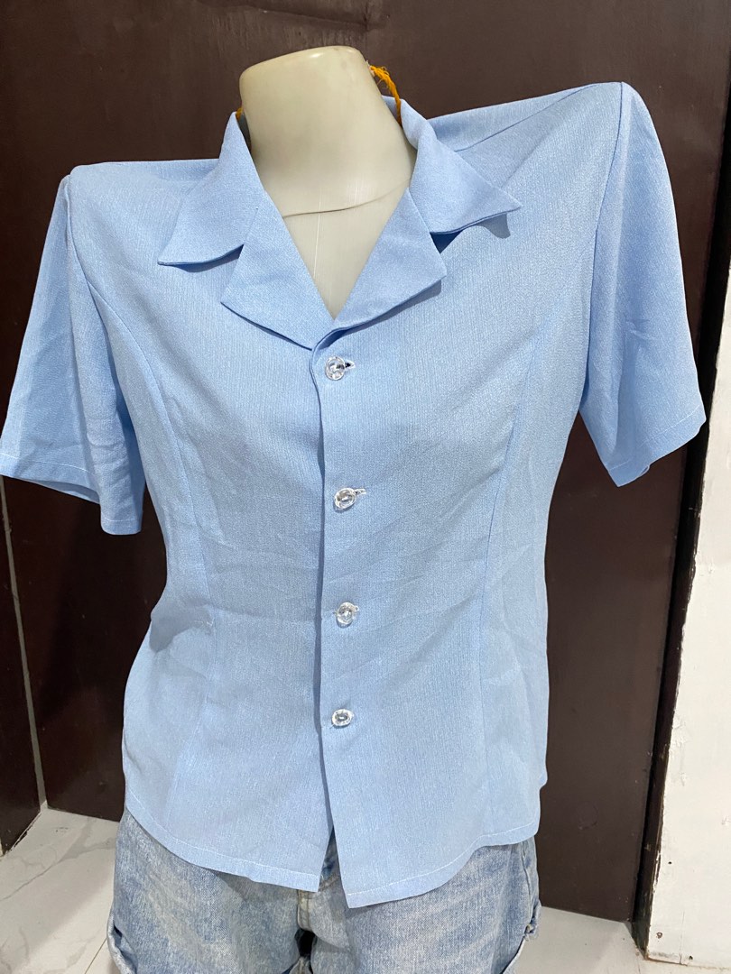 Vintage double collar, Women's Fashion, Tops, Blouses on Carousell