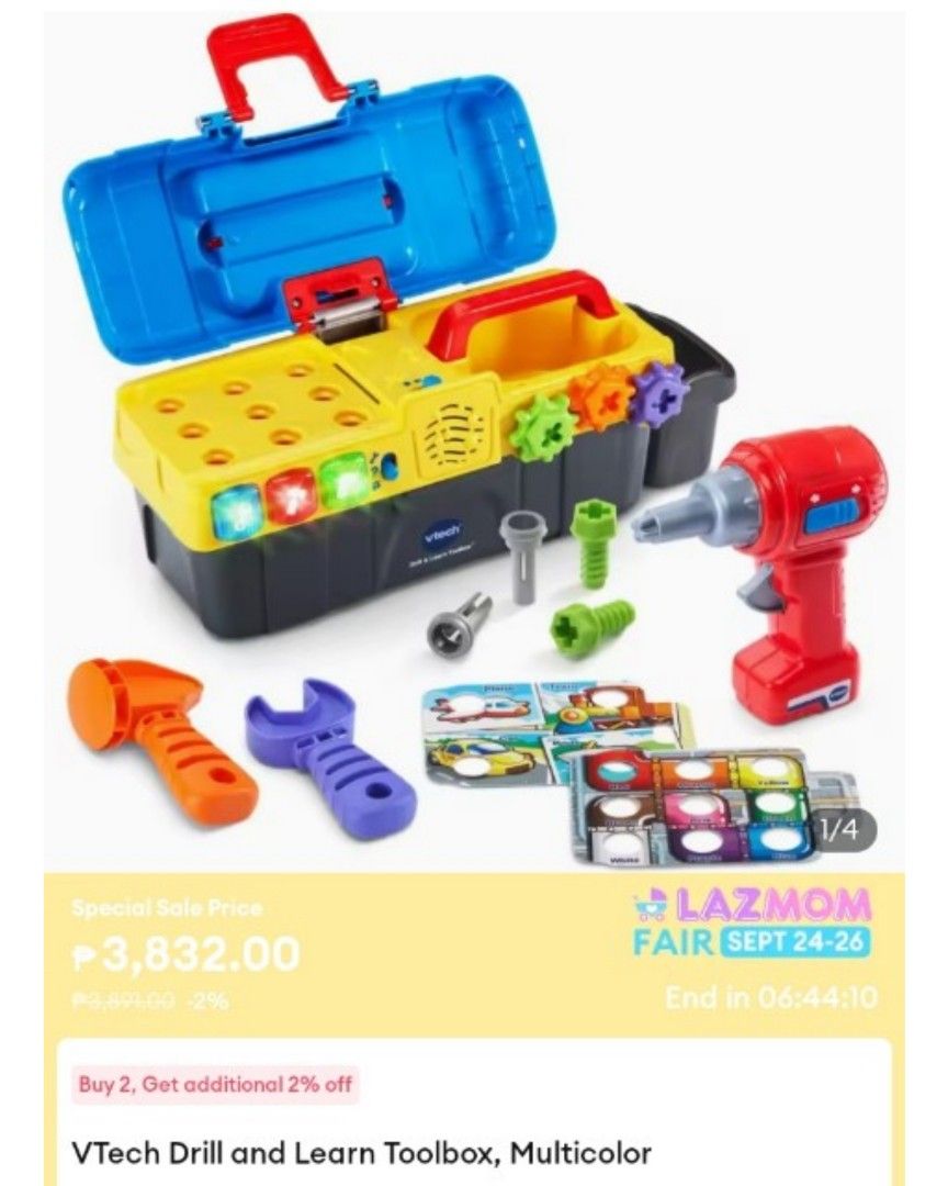 VTech Drill and Learn Toolbox, Babies & Kids, Infant Playtime on Carousell