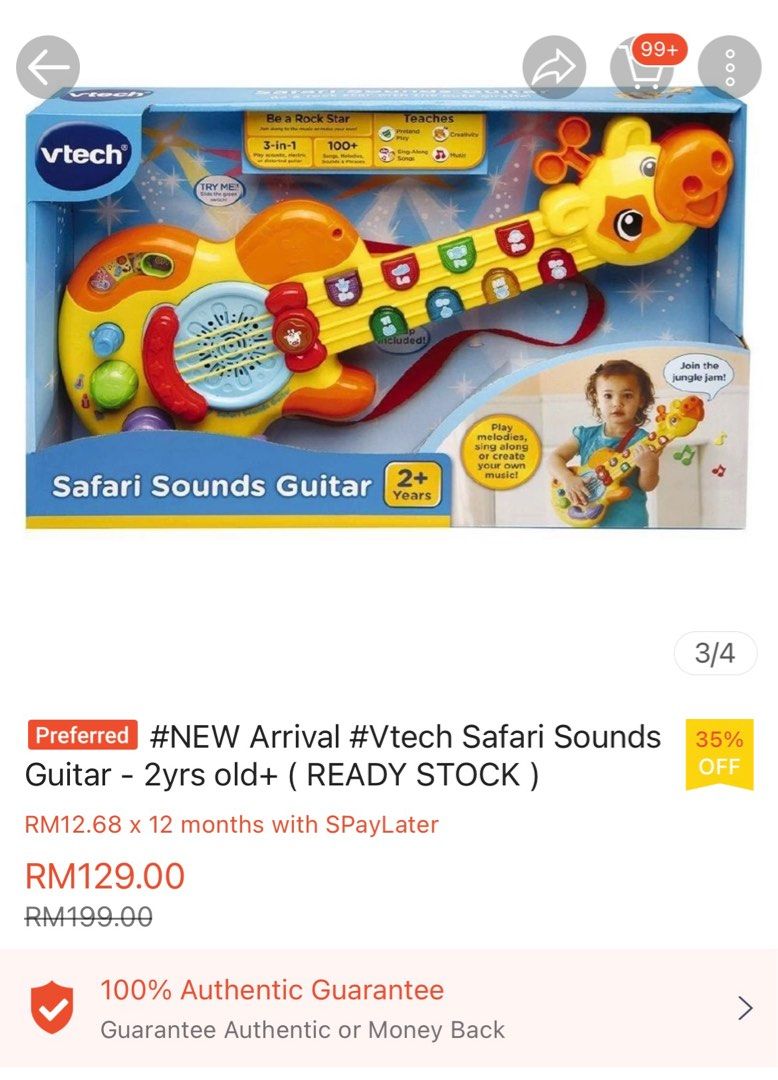 Vtech Safari Sounds Guitar, Hobbies & Toys, Toys & Games on Carousell
