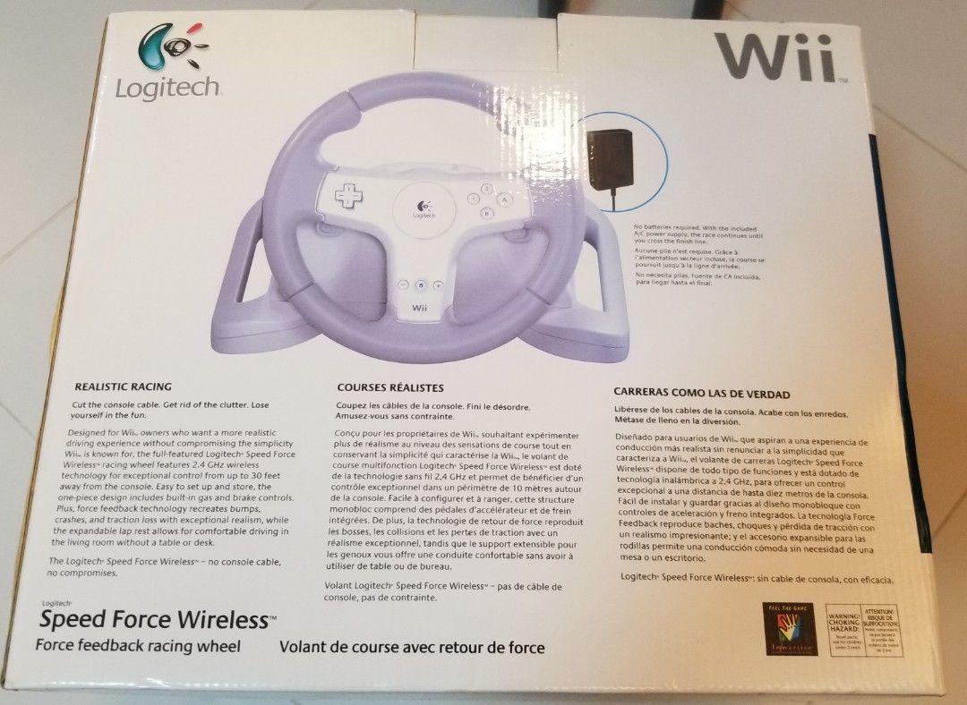 Wii Logitech wheel 軚盤, 電子遊戲, 遊戲機配件, 手掣 - Carousell