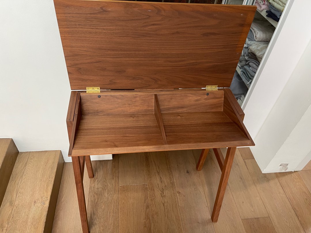 Wooden desk with hidden compartments, Furniture & Home Living ...