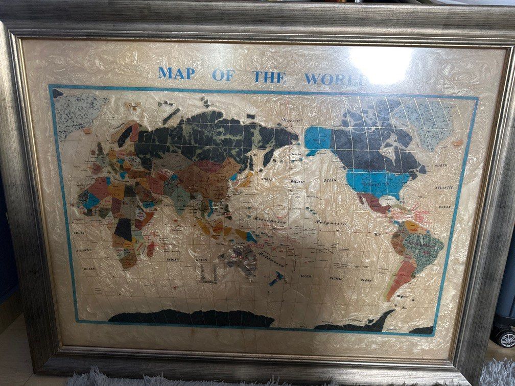 Rare World map rare colour , Furniture & Home Living, Home Decor, Wall ...