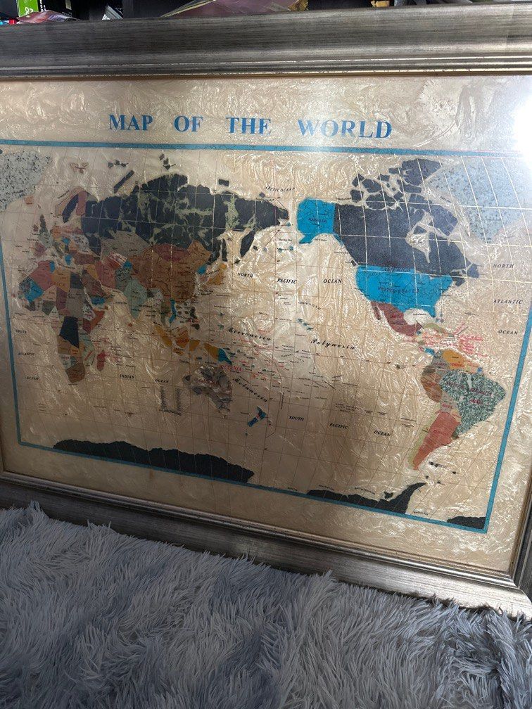 Rare World map rare colour , Furniture & Home Living, Home Decor, Wall ...