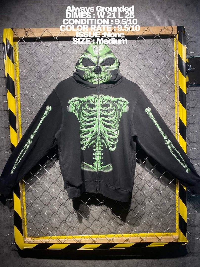 y2k skeleton full zip hoodie, Men's Fashion, Coats, Jackets and ...