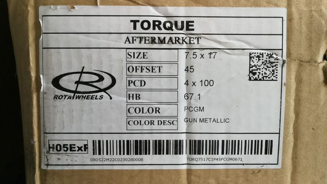 17" ROTA Torque Gun Metallic, Car Parts & Accessories, Mags and Tires ...