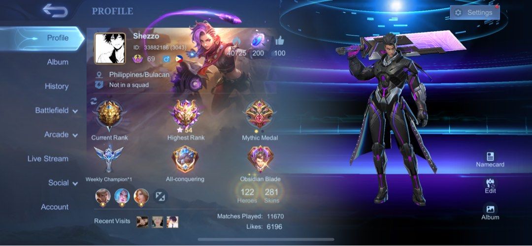 281 SKINS, LEGEND ALUCARD, 28 EPIC SKINS, 3 ZODIAC: LUNOX, SELENA ...