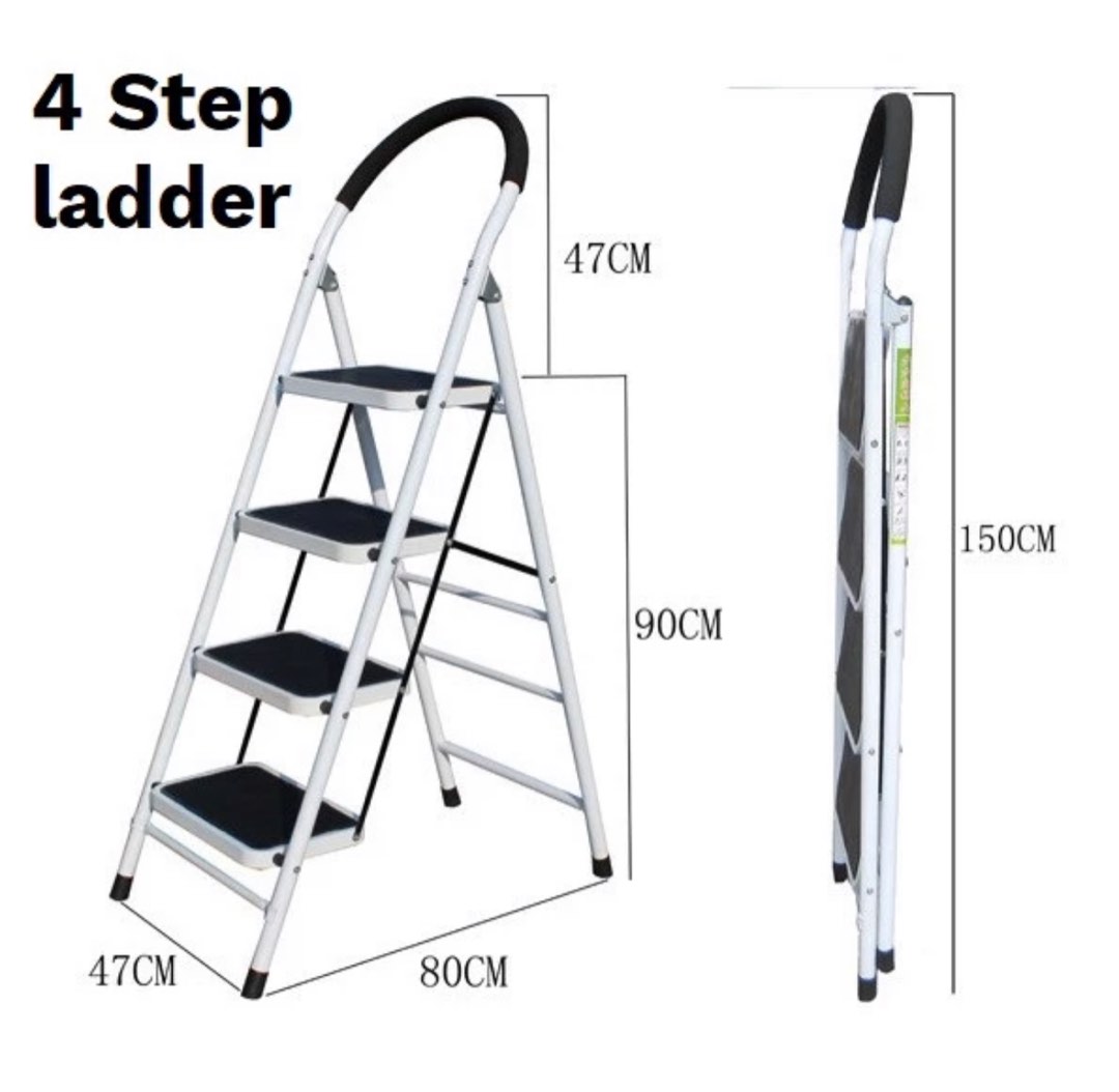 4 steps Ladder Foldable, Furniture & Home Living, Home Improvement ...