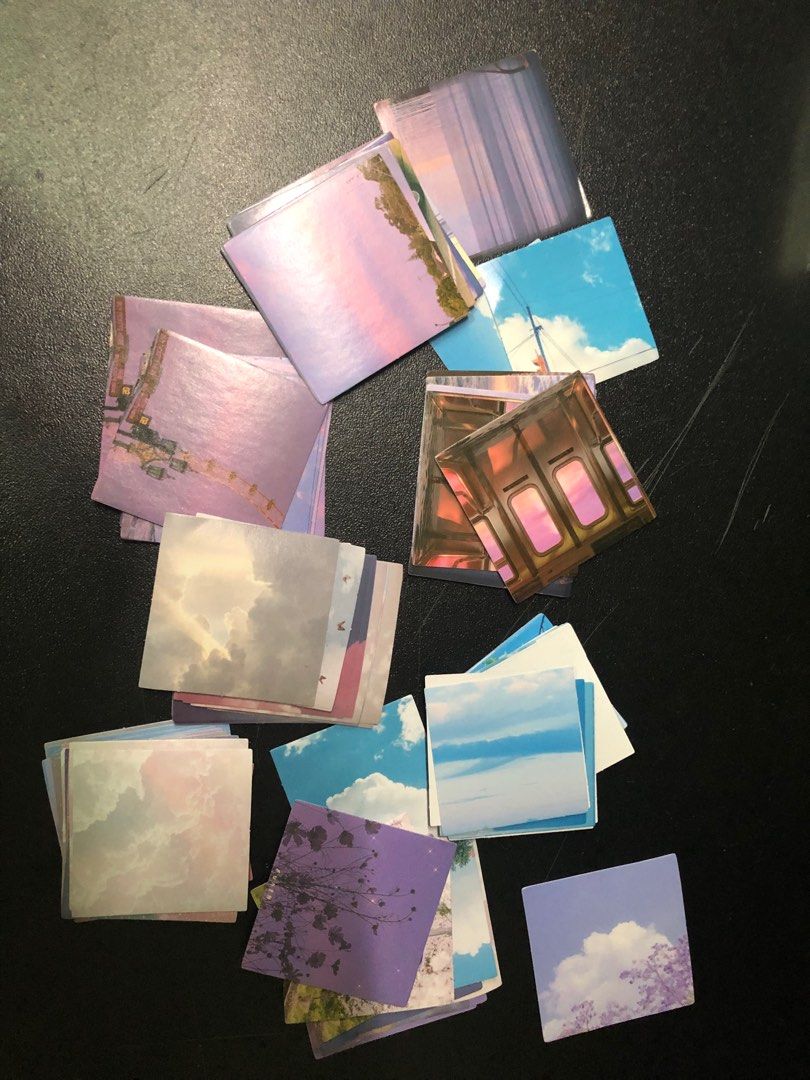 Aesthetic sky blue/sunset scrapbook stickers, Hobbies & Toys ...