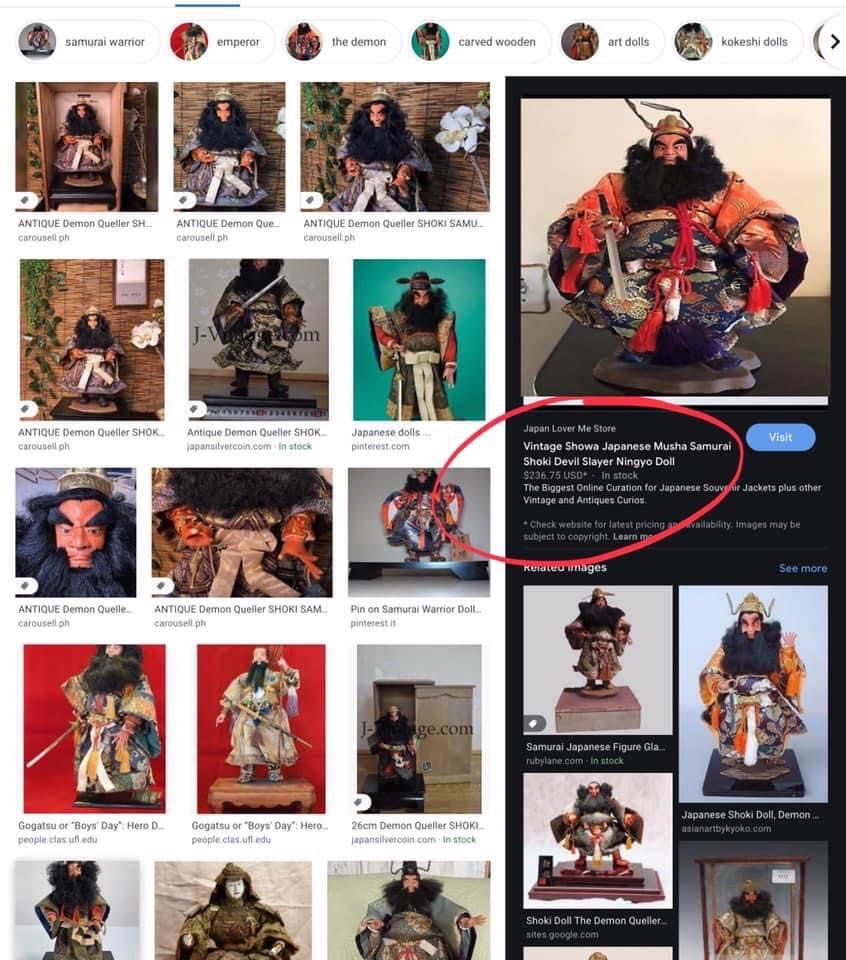 ANTIQUE Demon Queller SHOKI SAMURAI Japanese MUSHA NINGYO Doll, Hobbies ...