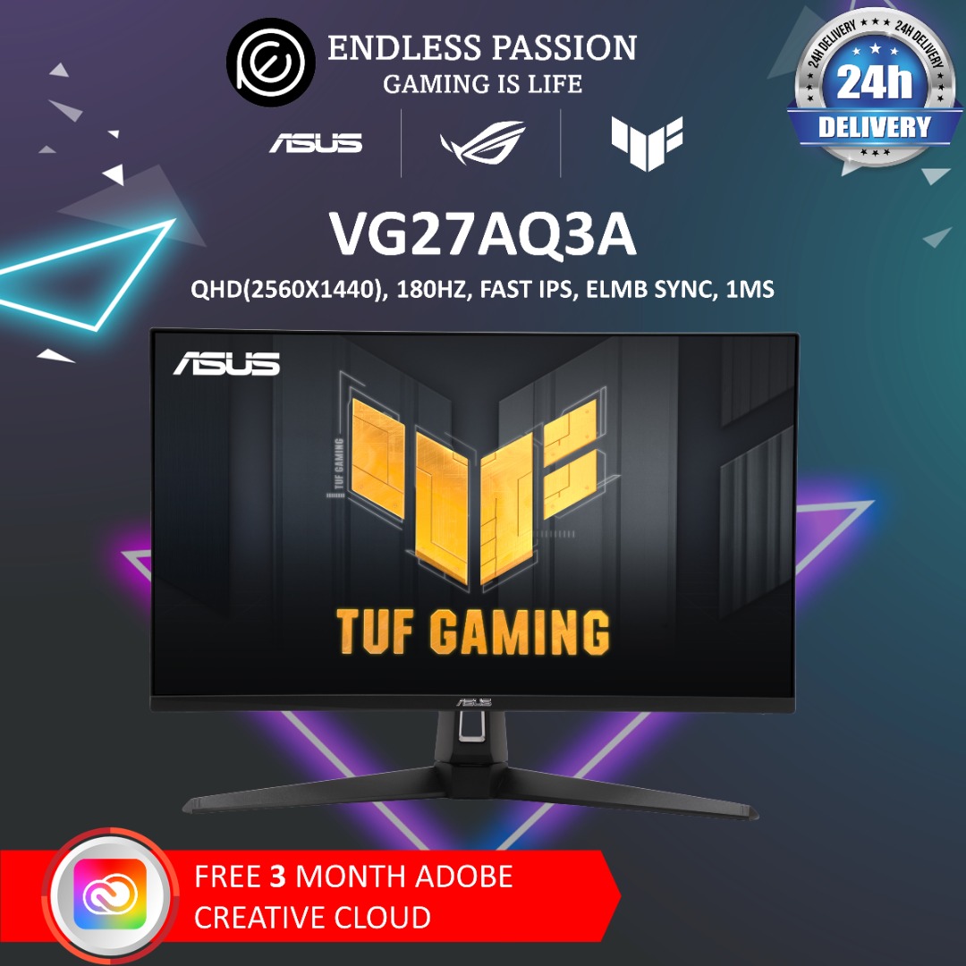 ASUS TUF Gaming VG27AQ3A Gaming Monitor – 27-inch, QHD(2560x1440 ...