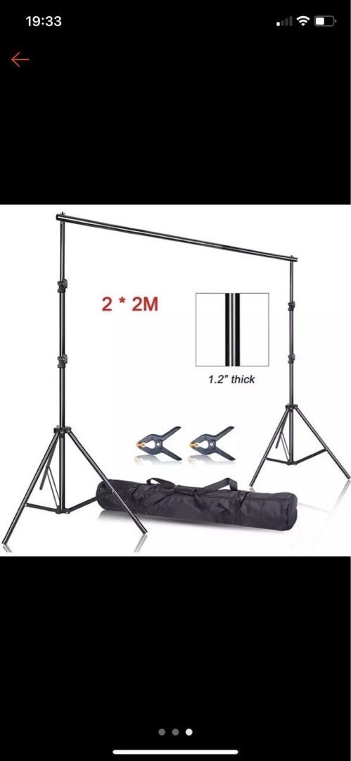 Backdrop Stand with clips, Photography, Photography Accessories ...