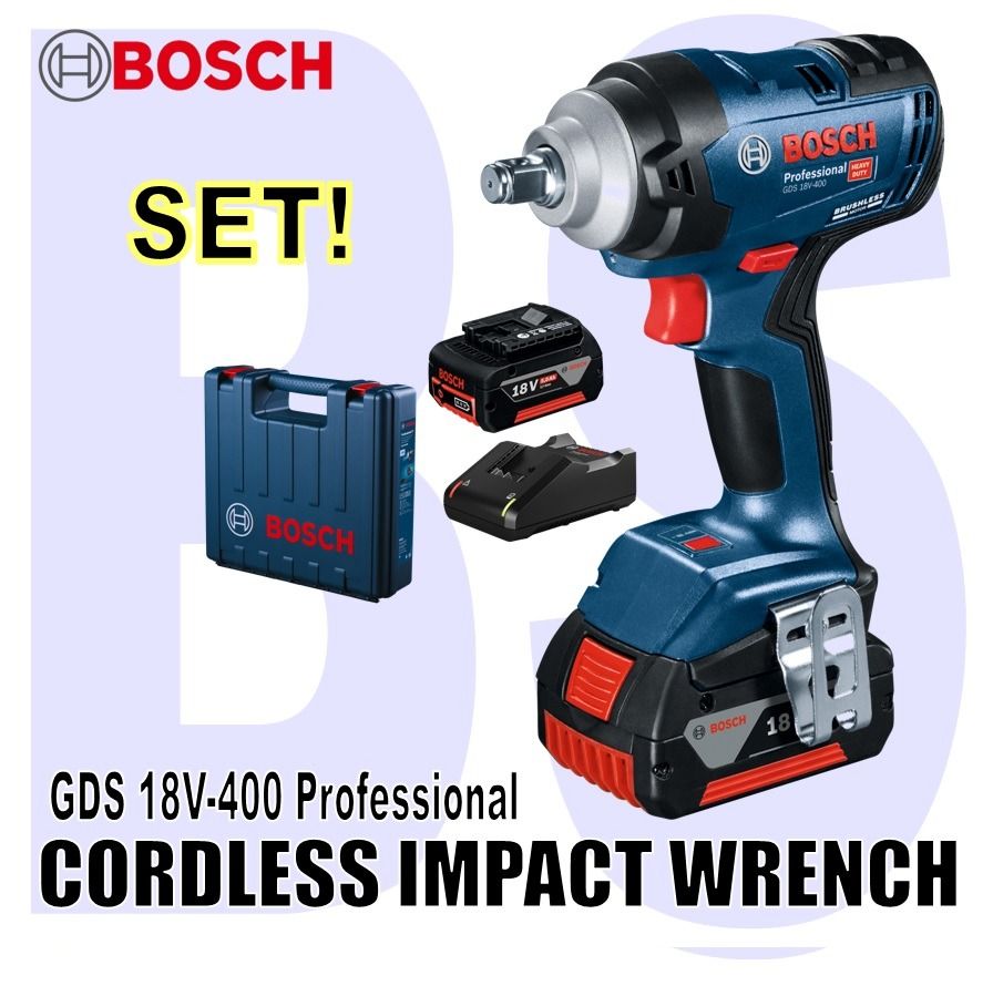 BANSOON BOSCH Cordless Impact Wrench GDS 18V-400 Professional. Bare unit or 5.0Ah set. 1/2 ...