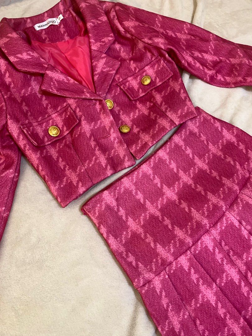 Barbie core /SHEIN MOD Plaid Pattern Flap Detail Overcoat, Women's ...