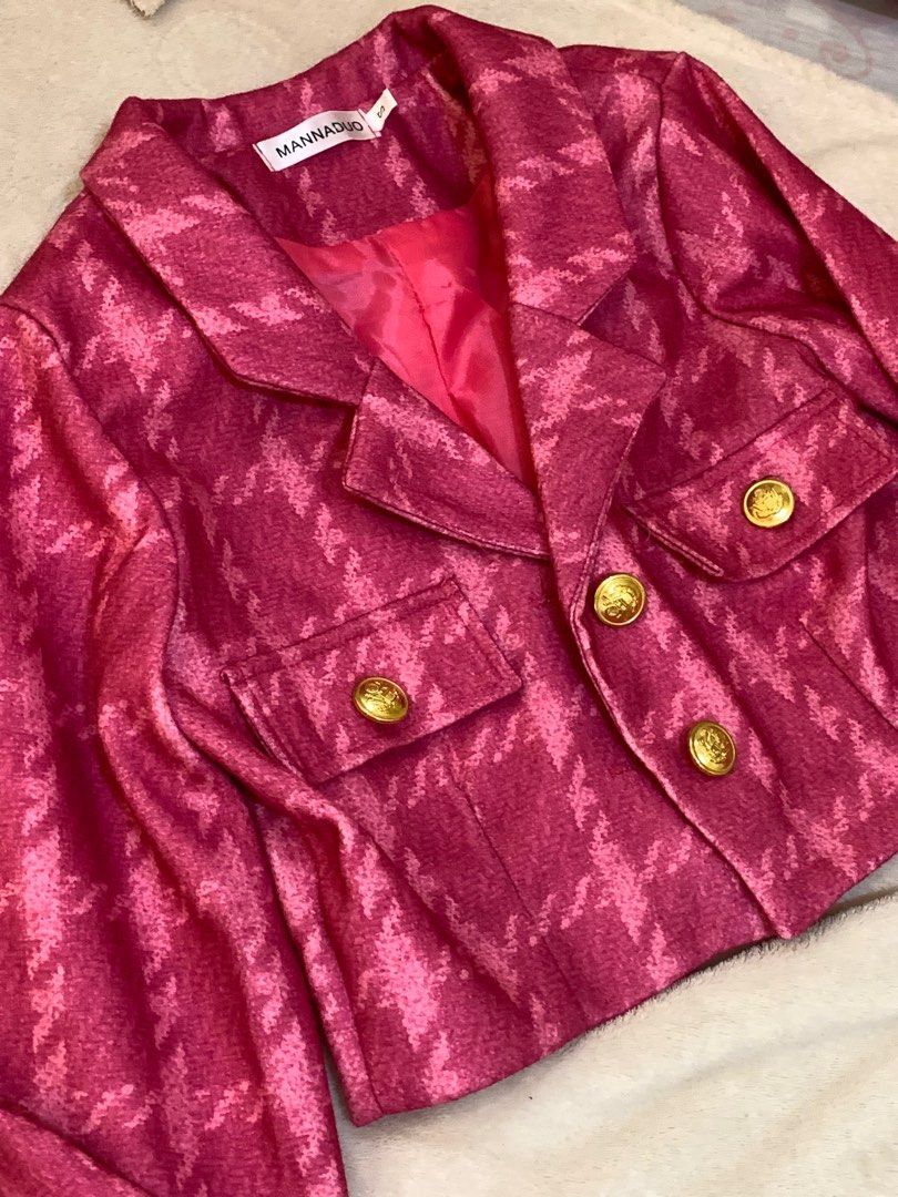 Barbie core /SHEIN MOD Plaid Pattern Flap Detail Overcoat, Women's ...