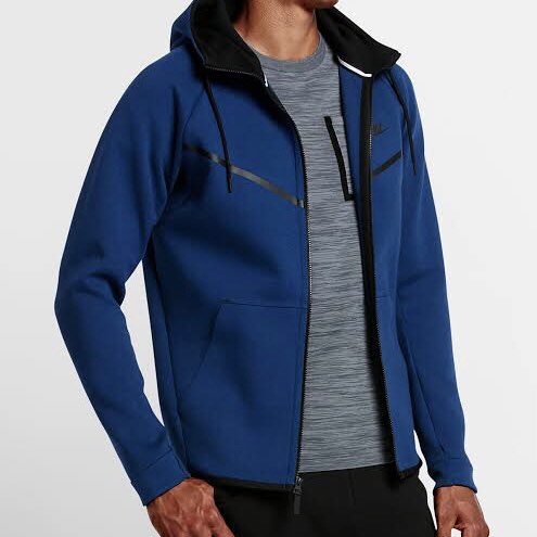 BLUE NIKE TECH FLEECE JACKET - XL, Men's Fashion, Coats, Jackets and ...