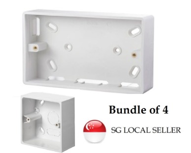 [Bundle of 4] 2Gang 1Gang Switch Socket Surface Mounting Box Standard ...