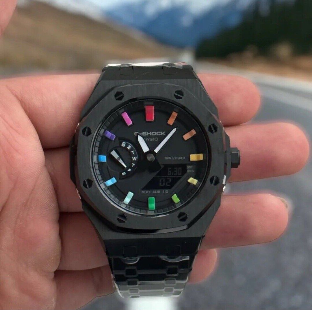 Casio G-SHICK GA-2100 RAINBOW DIAL CUSTOM, Men's Fashion, Watches ...