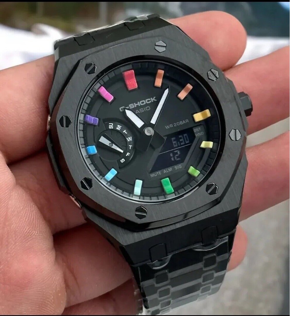 Casio G-SHICK GA-2100 RAINBOW DIAL CUSTOM, Men's Fashion, Watches ...