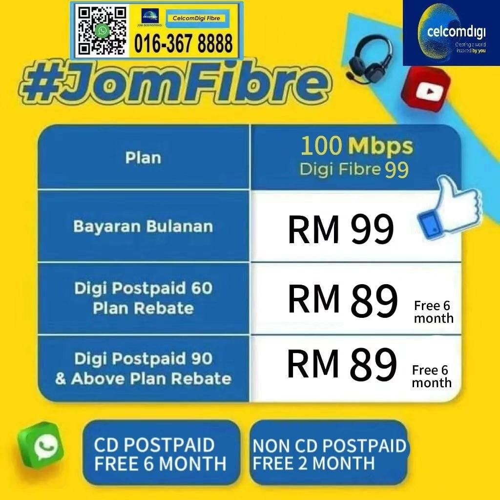 CelcomDigi Internet Rumah 100mbps RM99, TV & Home Appliances, TV ...