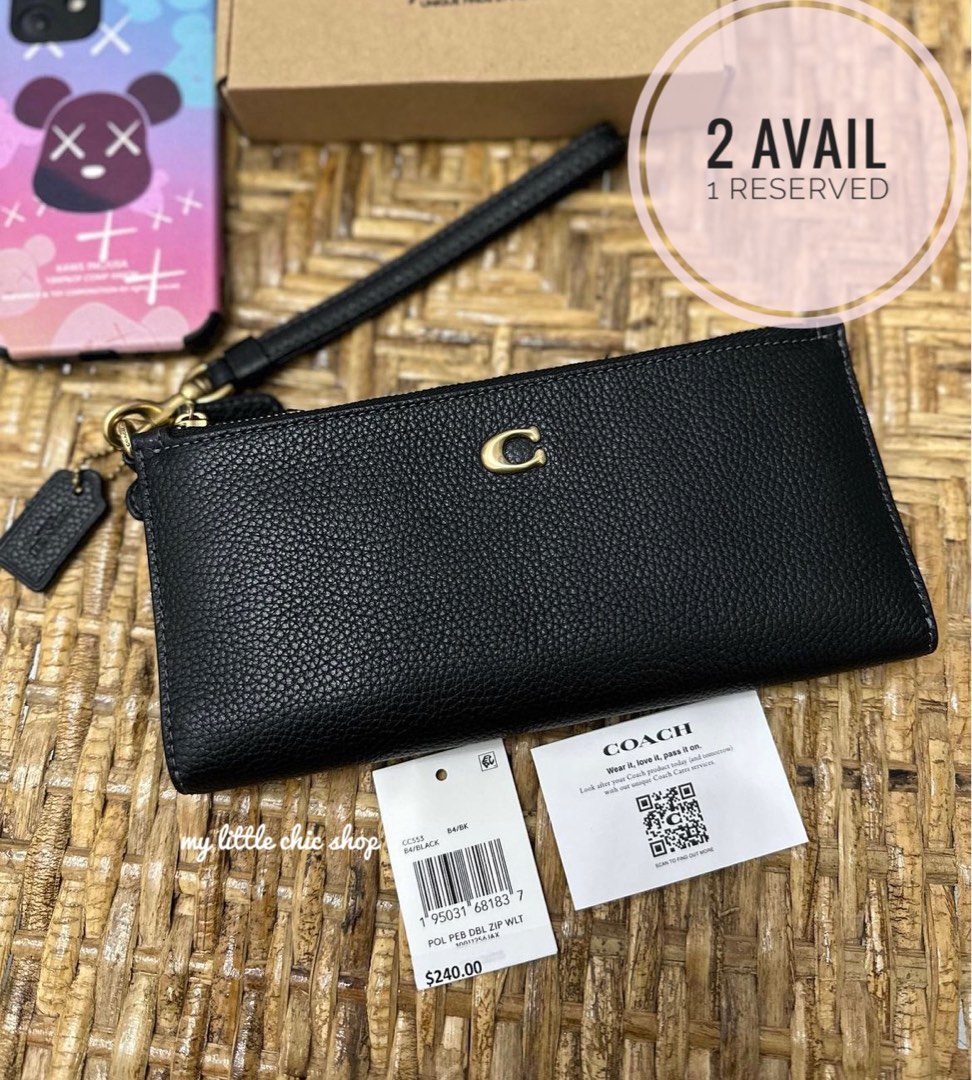 coach double zip wallet in black, Women's Fashion, Bags & Wallets ...