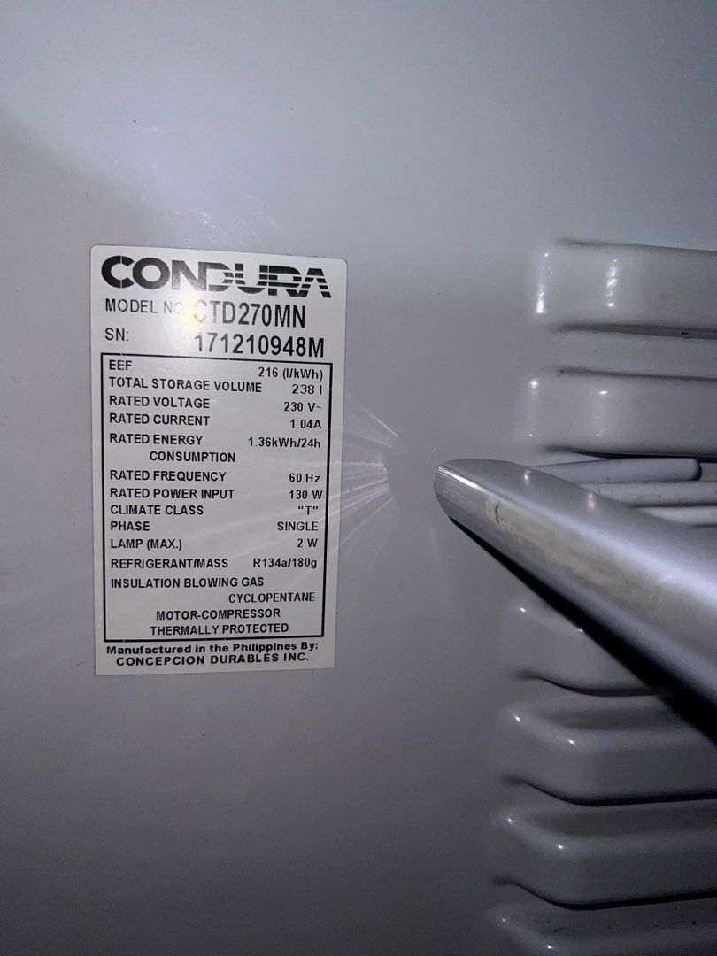 CONDURA REFRIGERATOR, TV & Home Appliances, Kitchen Appliances ...