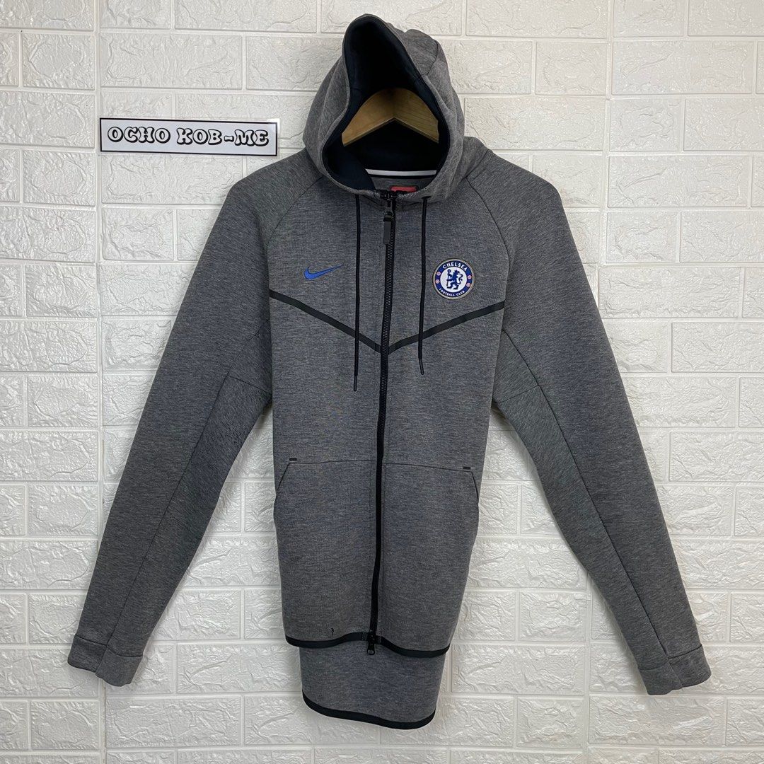 DARK GRAY NIKE TECH FLEECE JACKET (CHELSEA F.C.), Men's Fashion, Coats ...