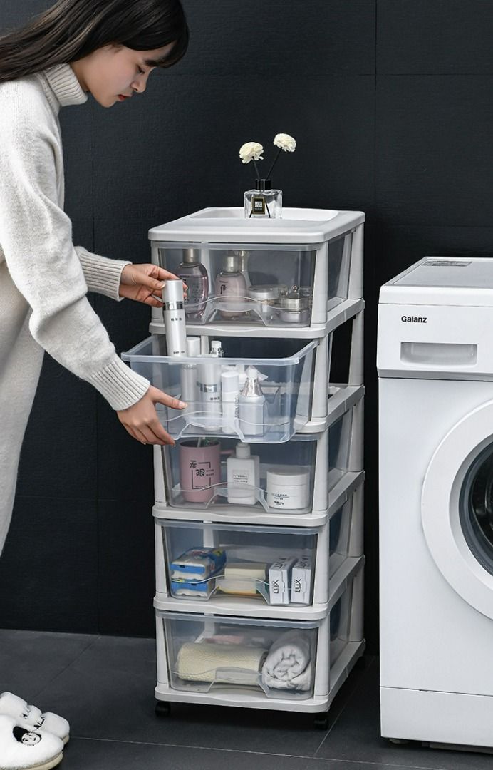 DIY SELF FIX UP 5 Tier Plastic Drawer Cabinet Baby Rack Transparent ...