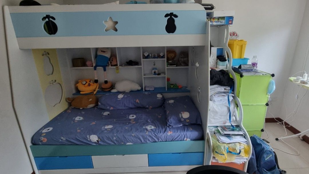 Double Decker Bed (Custom), Furniture & Home Living, Furniture, Bed ...