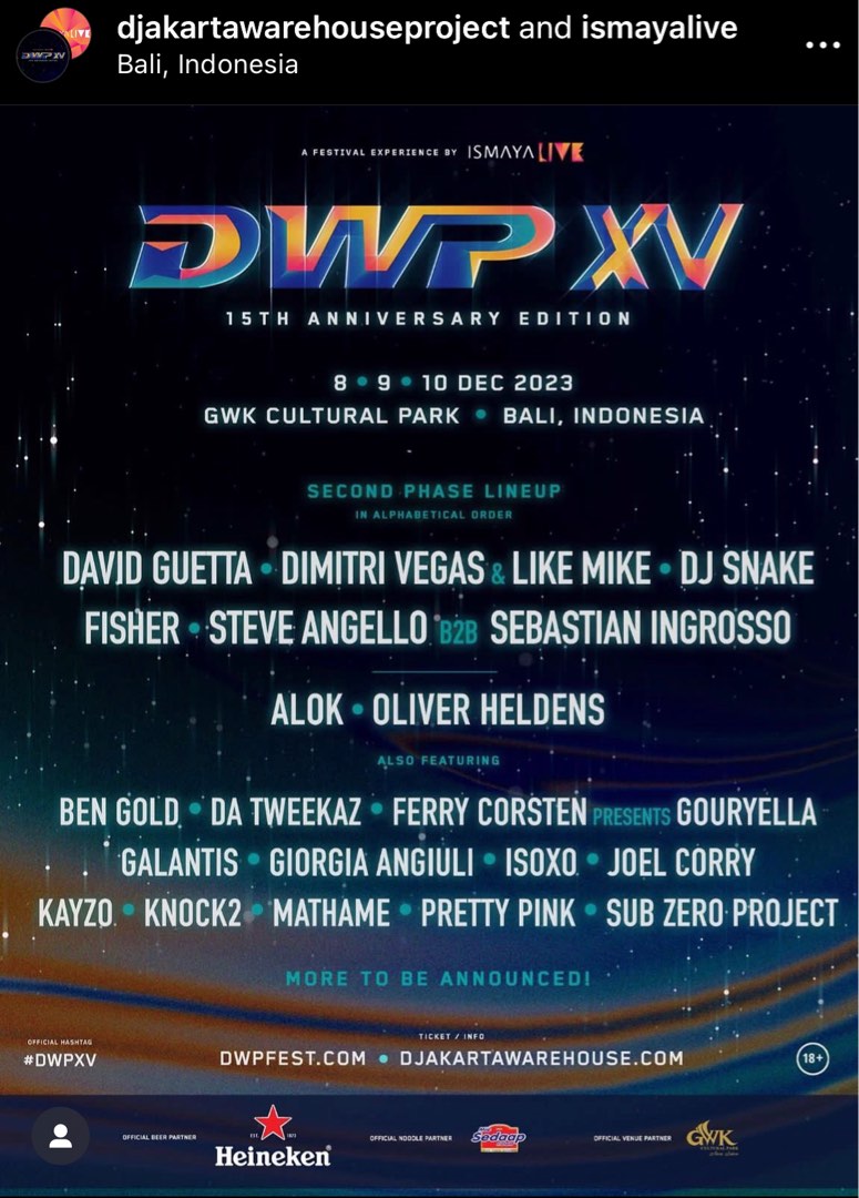 DWP 2023 TICKETS (1 PAX), Tickets & Vouchers, Event Tickets on Carousell