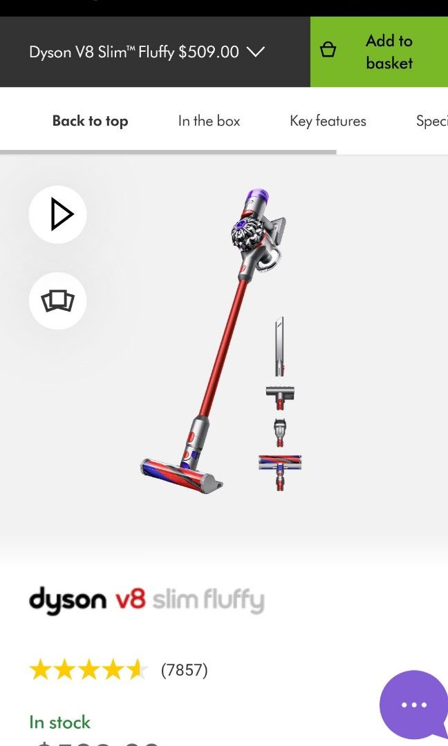 Dyson V8 Slim Fluffy, TV & Home Appliances, Vacuum Cleaner ...
