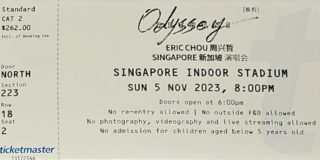 Eric chou concert tickets, Tickets & Vouchers, Event Tickets on Carousell