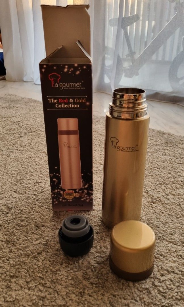 EXLCUSIVE COLLECTION: Red and Gold La Gourmet Thermalware Flask ...