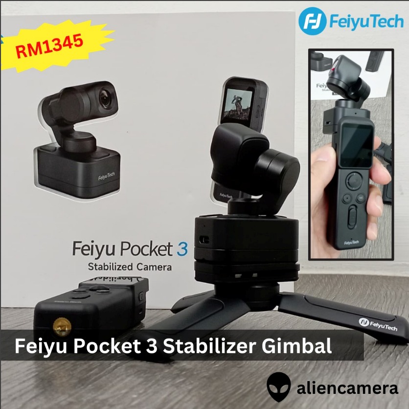 Feiyu Pocket 3 Cordless Detachable 3-Axis Stabilizer Gimbal Camera ...