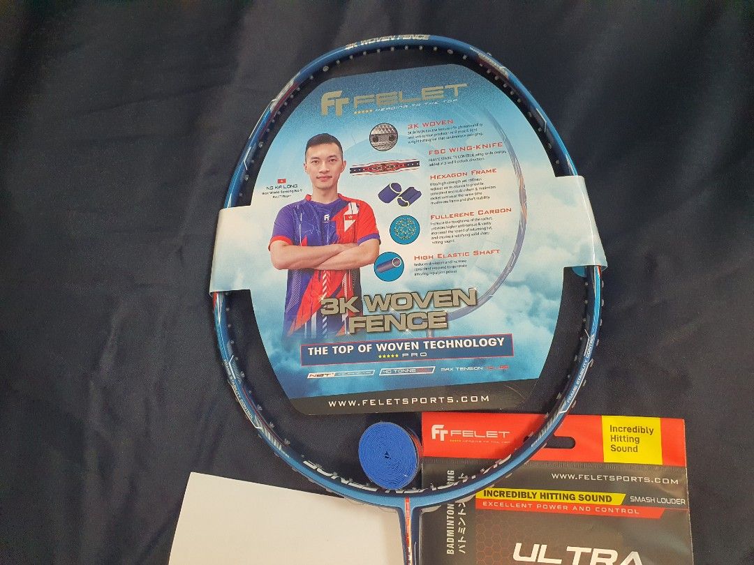 FELET 3K Woven Fence, Sports Equipment, Sports & Games, Racket & Ball ...