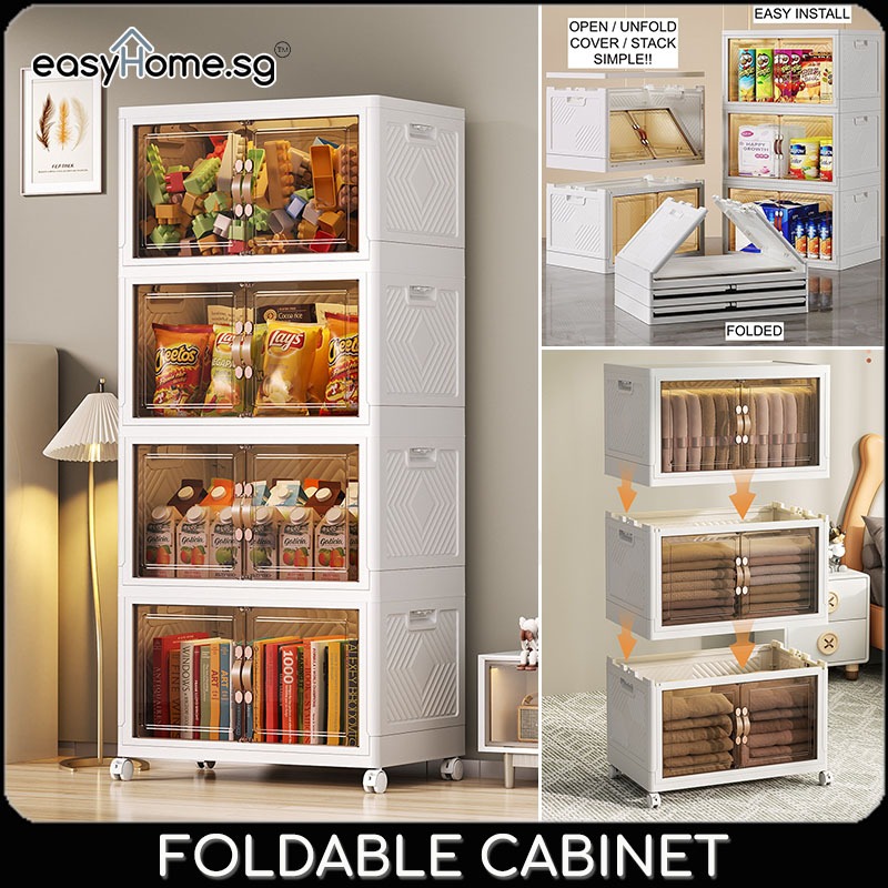 Foldable Cabinet JG Drawer Chest Stackable Storage Drawer Cabinet ...