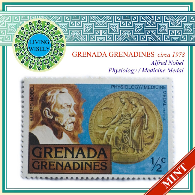Grenada Grenadines Alfred Nobel Physiology Medicine Medal Stamp ...